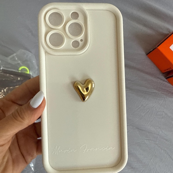 Personalized Name Heart Soft Silicone Custom Shockproof Pastel Phone ...