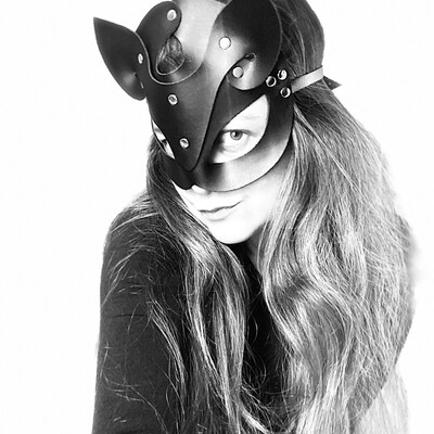 Full Face Mask, Jolly Cat Mask, Jester Cat Mask, Prom Mask, Leather ...