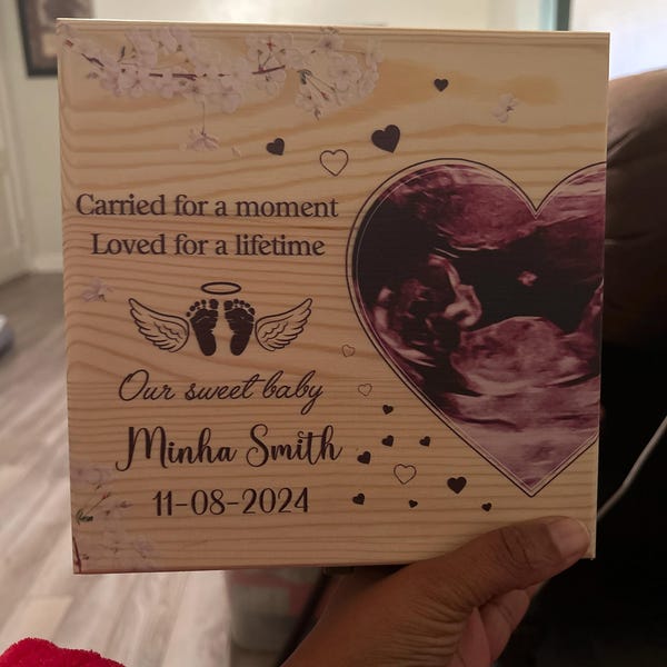 Custom Baby Memorial Keepsake Box, Baby Loss Wooden Keepsake Box ...