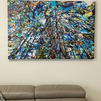 CANVAS PRINT Leaning Tree Salt Spring Forest Painting 12x8, 18x12 ...