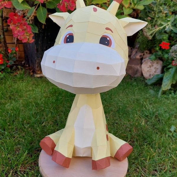 Giraffe 3d Paper Craft Template SVG and PDF | 3d Paper Craft Giraffe ...