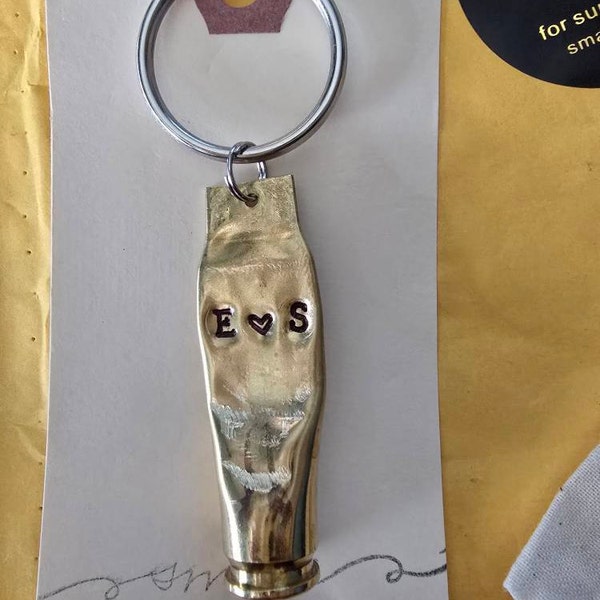 Bullet Keychain Hand Stamped Personalized Bullet Keychain Valentine's ...