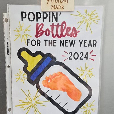 New Years Footprint Craft for Baby Toddlers Handprint Craft Infant New ...