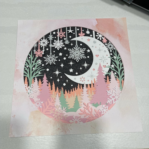 Winter Forest Shadow Box SVG, Svg for Cricut Projects, 3D Layered SVG ...