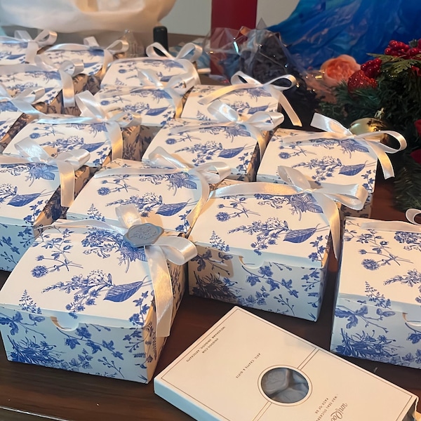 Toile Gift Box Wedding Favor Toile De Jouy Party Favor Packaging French ...