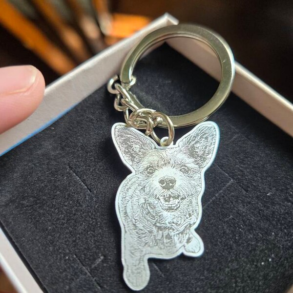 Custom Dog Photo Keychain, Cat Picture Keychains, Personalized Engraved ...