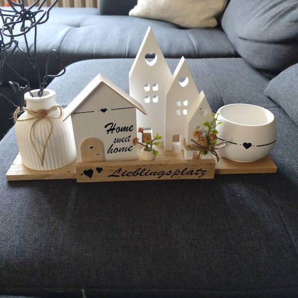 Deko Set home Wohnen Lieblingsplatz Frühling Geschenk Kerze Häuschen ...