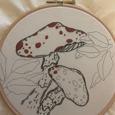 Toadstool Hand Embroidery Pattern and Tutorial / Guide Digital Download ...