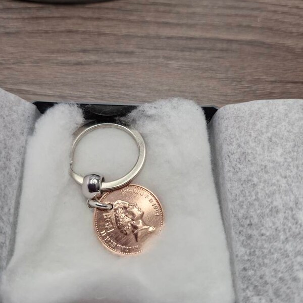 1954 'two and Six' Double Coins Keychain 70th Birthday Gift 2 Shillings ...