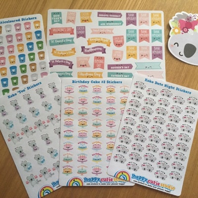 40 Cute Birthday Cake 2 Planner Stickers - Etsy
