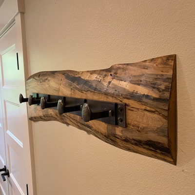 Coat Rack Wall Mount, Industrial Farmhouse Decor, Railroad Spike Coat ...