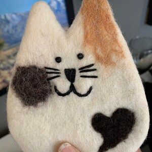 Absorbent Handmade Cat Coasters-set of Four-4-wool Felt-gifts - Etsy