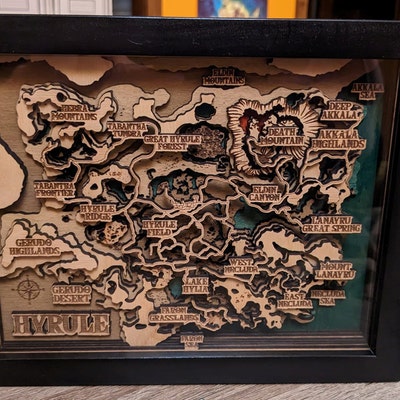 3D Wood Map of the Hyrule - Etsy