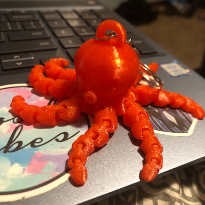 3d Printed Articulated Octopus Keychain - Etsy