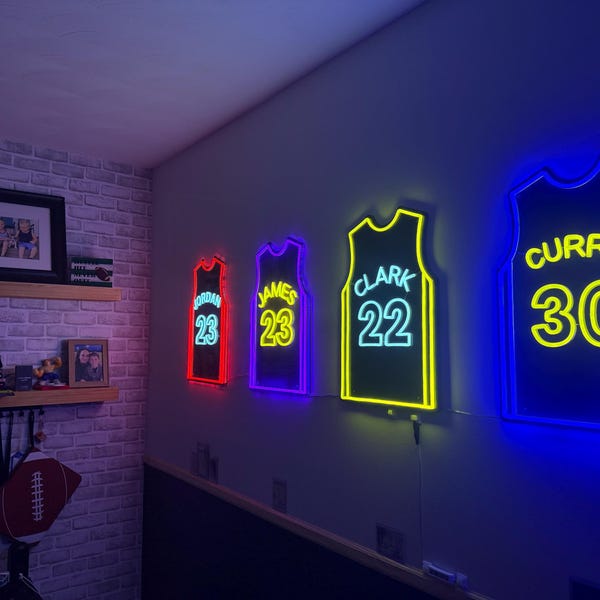 Custom Basketball Jersey Neon Sign,basketball Room Decor, LED Lights ...