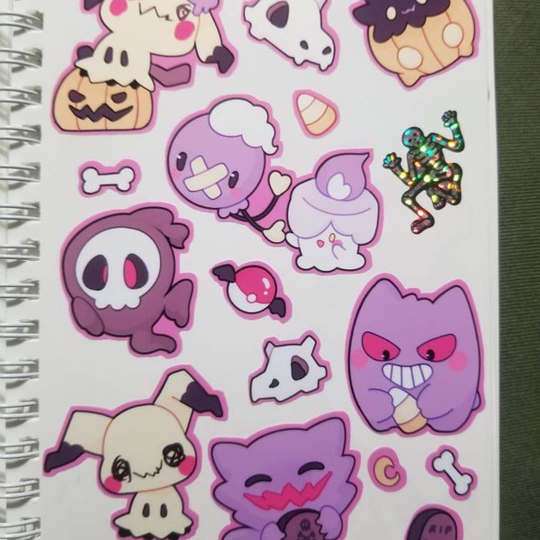 Ghost Pokemon Glossy Sticker Sheet Including Mimikyu Gengar Litwick ...