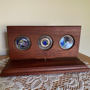 Challenge Coin Rotating Display Natural Jatoba Wood Perfect for ...