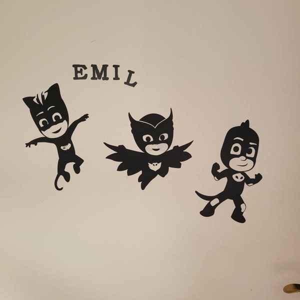 PJ Masks Vinyl Sticker Set. Cat Boy, Owlette and Gekko Decals for Your ...