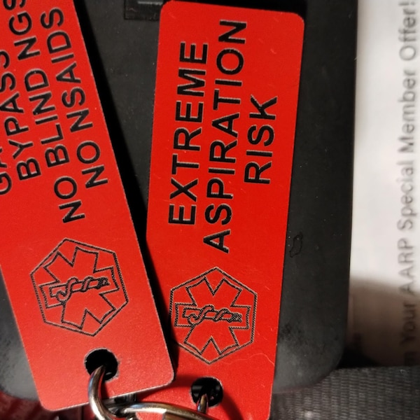 Medical Alert ID Tag Keychain, Custom ENGRAVED FREE Plastic - Tp1c-cst ...