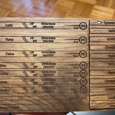 Custom Wooden Final Fantasy X Menu Screen With Characters You Can Pick ...