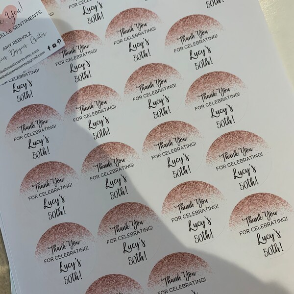 Personalized 50th Stickers - Etsy