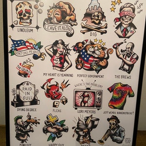 Rancid Tattoo Flash Poster - Etsy
