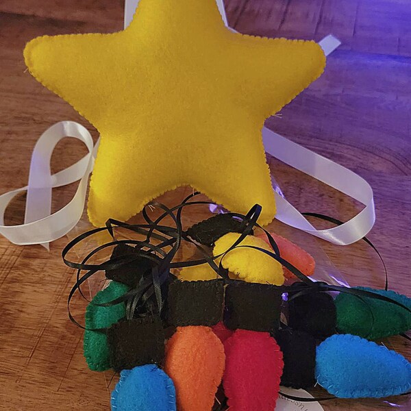 Star Christmas Tree Topper in Yellow Felt - Etsy