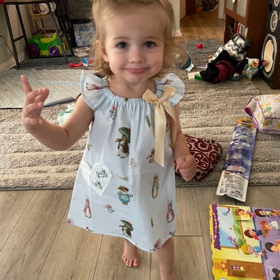 Exclusive Peter Rabbit Baby Toddler Little Girl Dress 100% Cotton Duck ...