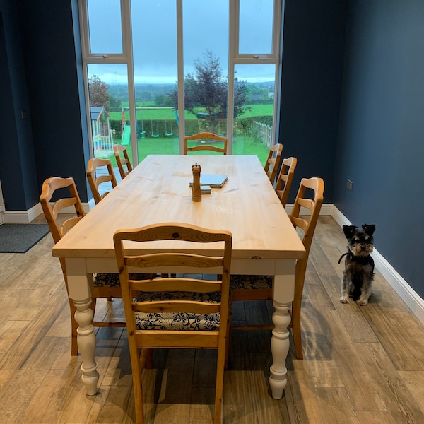 Extra Wide Farmhouse Dining Table With Rustic Wood - Made to Any Size ...