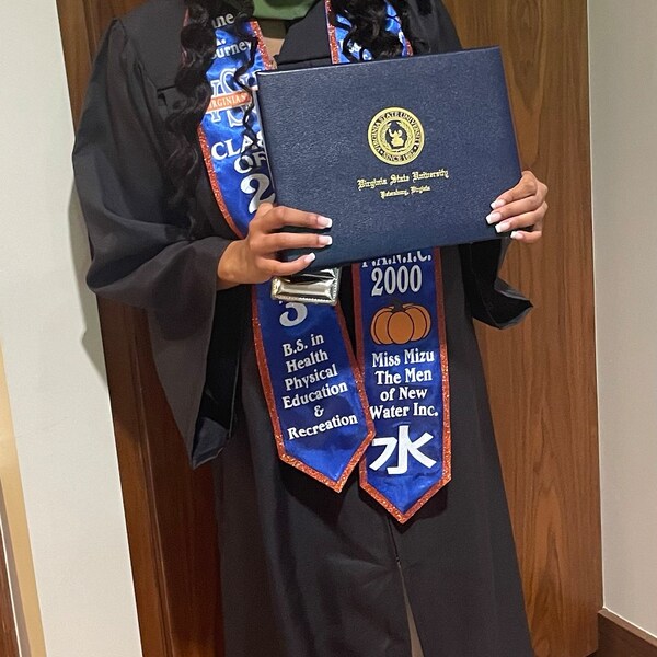 Angled Bottom Dual Colored Panel Custom Graduation Stole HBCU Style - Etsy