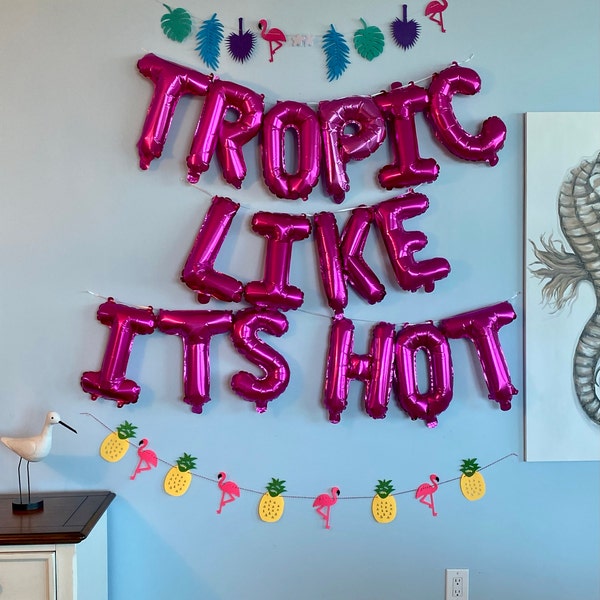 Tropic Like Its Hot Banner | Tropical Bachelorette Party | Tropical ...