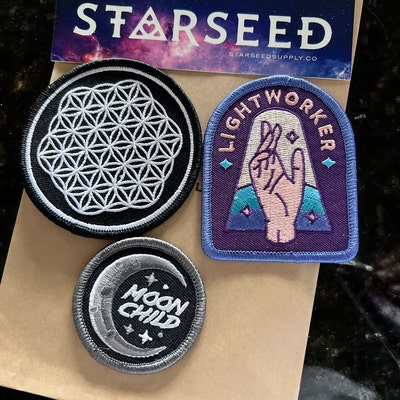 Flower of Life Sacred Geometry Patch New Age, Punk Fashion Accessory 3 ...