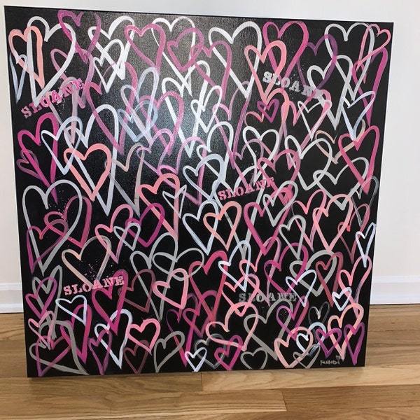 Graffiti Wall Art. Pop Love Painting. Street Art. Preppy Abstract. Teen ...