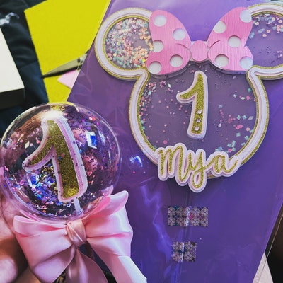 Minnie Mouse Inspired Personalizable Cake Topper and 3D Number - Etsy