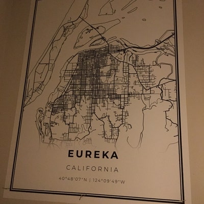 Eureka Map Print California CA USA Map Art Poster City Road - Etsy