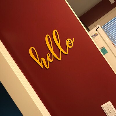 Hello Sign, Wood Hello Sign, Porch Décor, Welcome Home Décor, Rustic ...