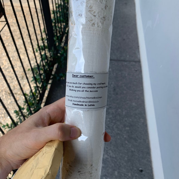 Off White Linen Lace Dresser Scarf Narrow Rectangle Doily Table Runner ...