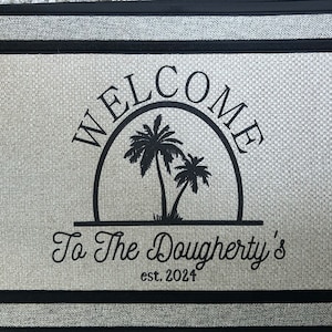 Happy Camper Vibes / Housewarming Gift / Family Name Doormat ...