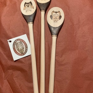 Kids' Owl Spoon Woodburned Mixing Spoon Owl Owls Child - Etsy