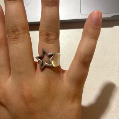 Star Ring, Silver Star Ring, Sterling Silver Plated, Statement Star ...