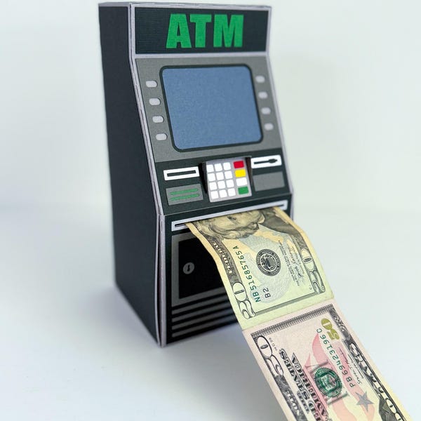 ATM Gift Box SVG, 3D Money Machine Box Template, DIY Cash Gift Box ...