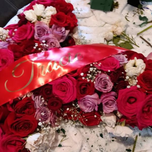 Funeral, Memorial Ribbon, Custom Printed W/your Message, Floral ...