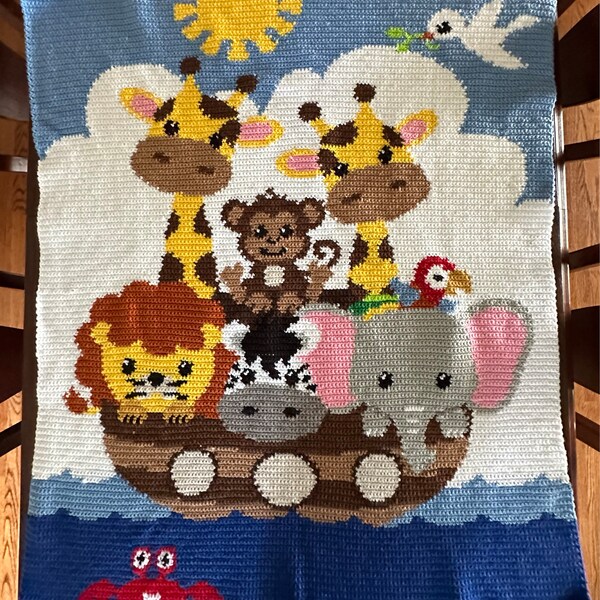 INSTANT DOWNLOAD - Noah's Ark Graph Pattern - Noah's Ark Baby Pattern ...