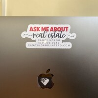 PERSONALIZED Real Estate Sticker, Real Estate Decal, Vinyl Sticker ...