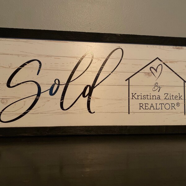 Realtor Sold Sign | Personalized Sold Photo Prop | Realtor Closing Sign ...