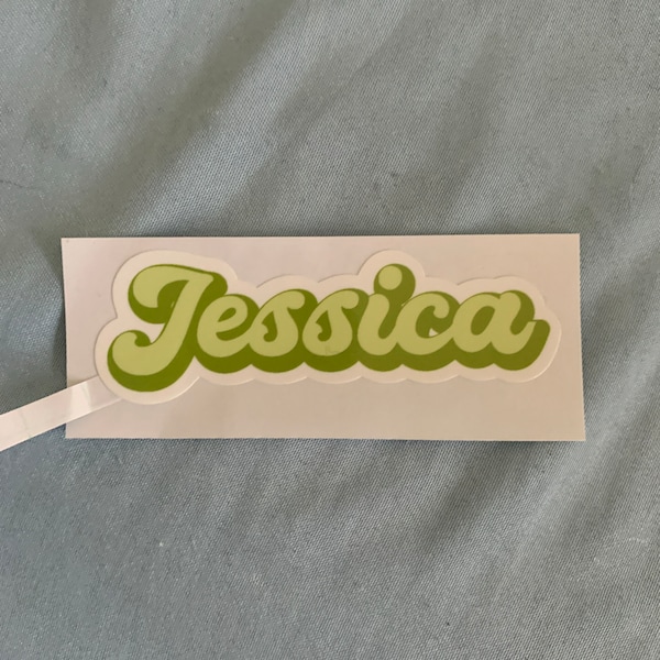 Personalized Name Sticker, Custom Vinyl Sticker, Gradient Color Name ...