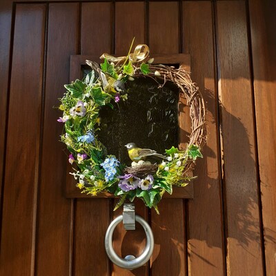 Spring Wreath 13inch Easter Wreath Country Wreath Natural Wreath Birds ...