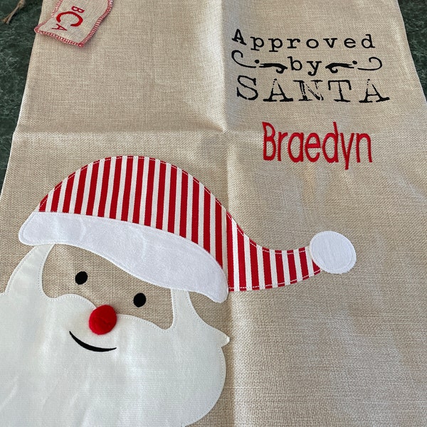 Embroidered Santa Sack Personalized, Christmas Bags Burlap Santa Gift ...