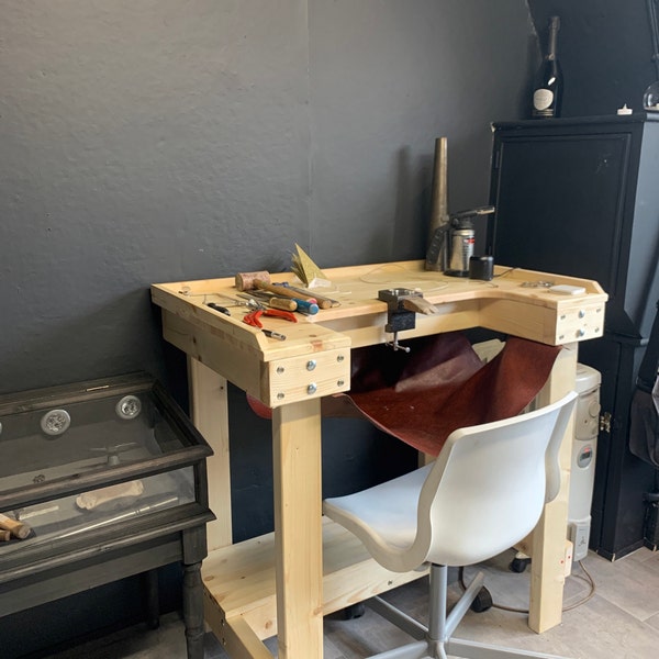 Jewellers Workbench Solid Sturdy Chunky Construction Handmade to Order ... Jewellers Workbench Solid Sturdy Chunky Construction Handmade to Order ...