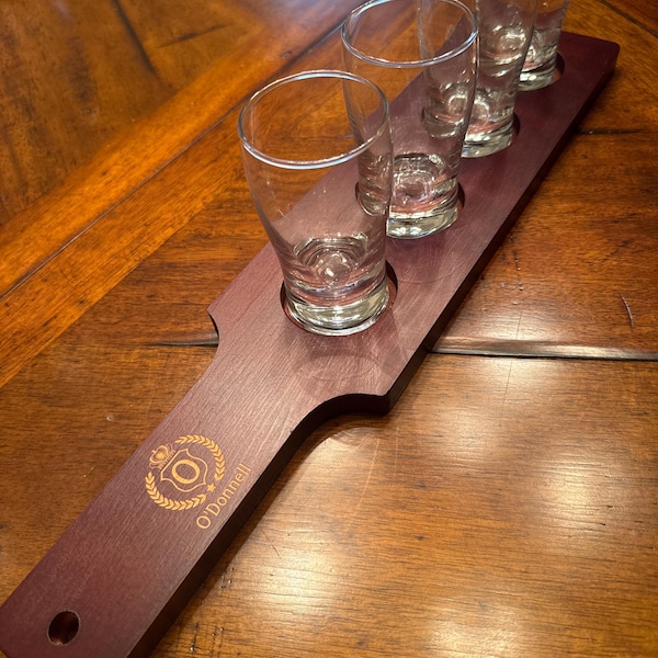 Personalized Monogram Beer Flight Board, Beer Flight Set, Engraved ...